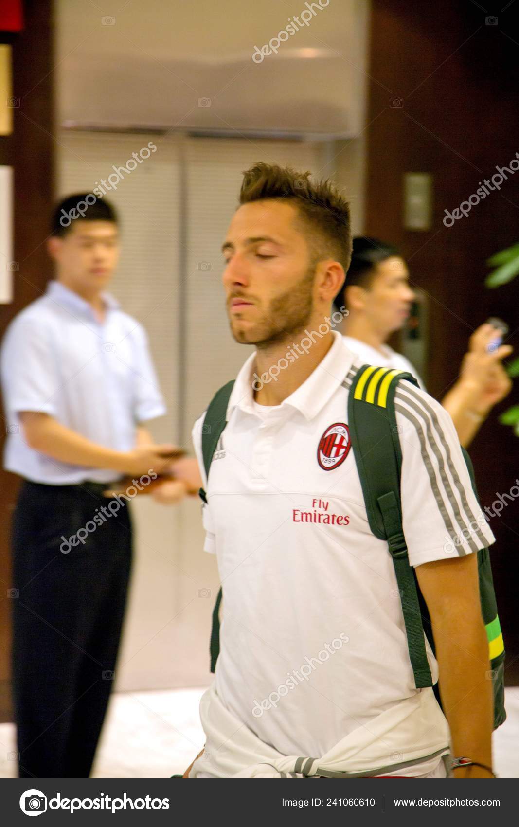 Andrea Bertolacci Milan Arrives Shanghai Pudong International Airport ...