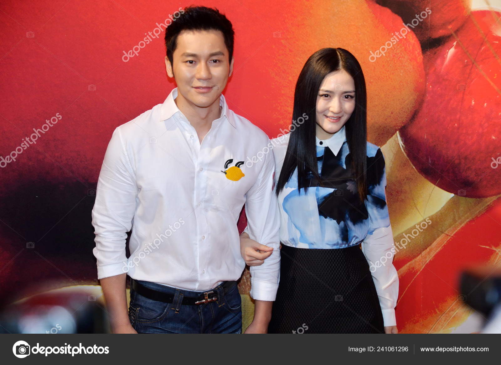 Chinese Hostess Xie Right Actor Chen Also Known Jerry Lee – Stock ...