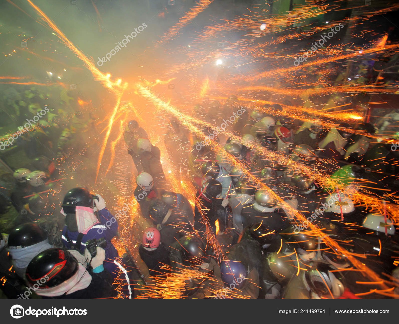 Bottle Rocket Firework Launching