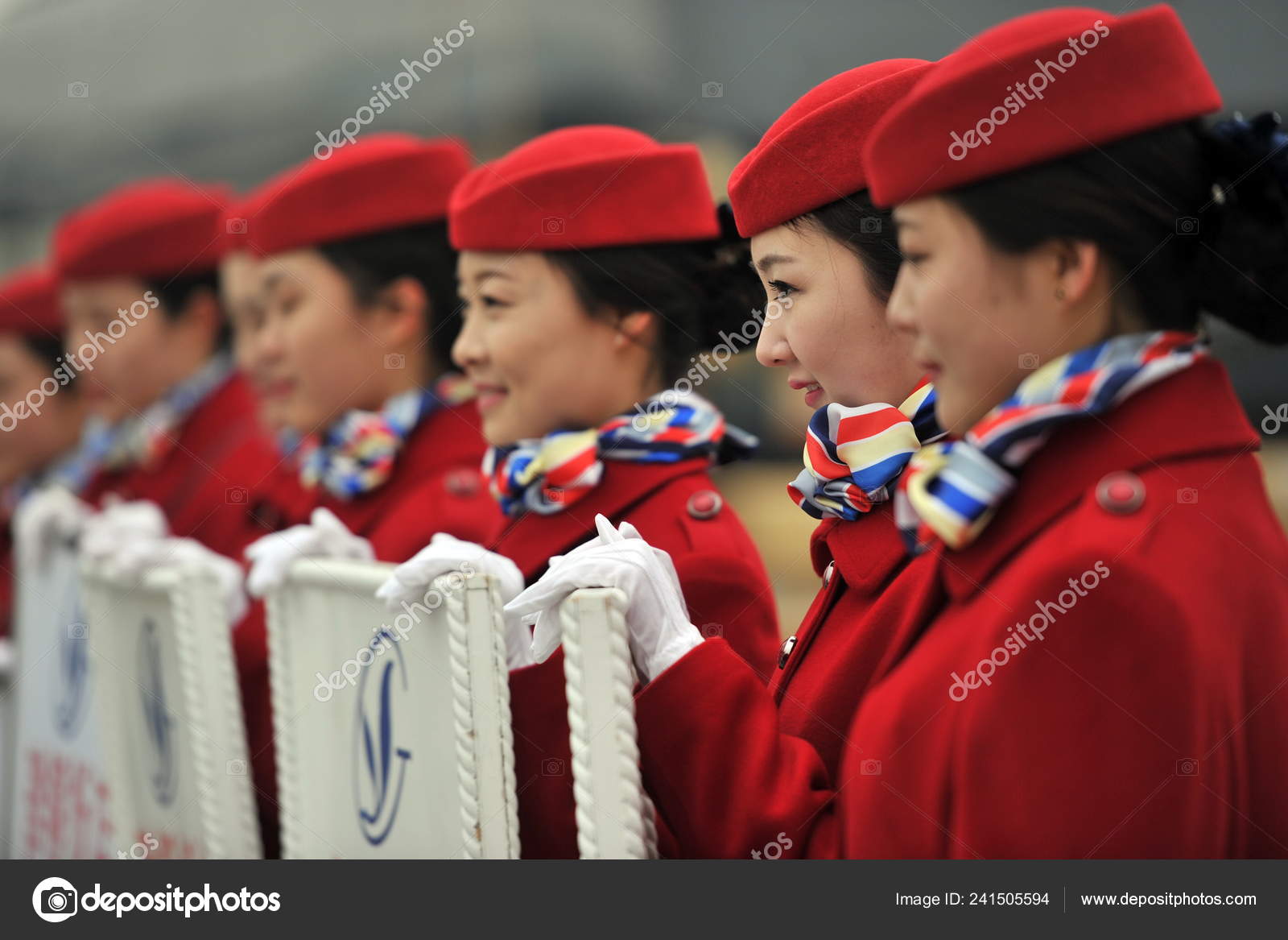 Chinese Hostesses Pose Photos Tiananmen Square Ahead Opening Session ...