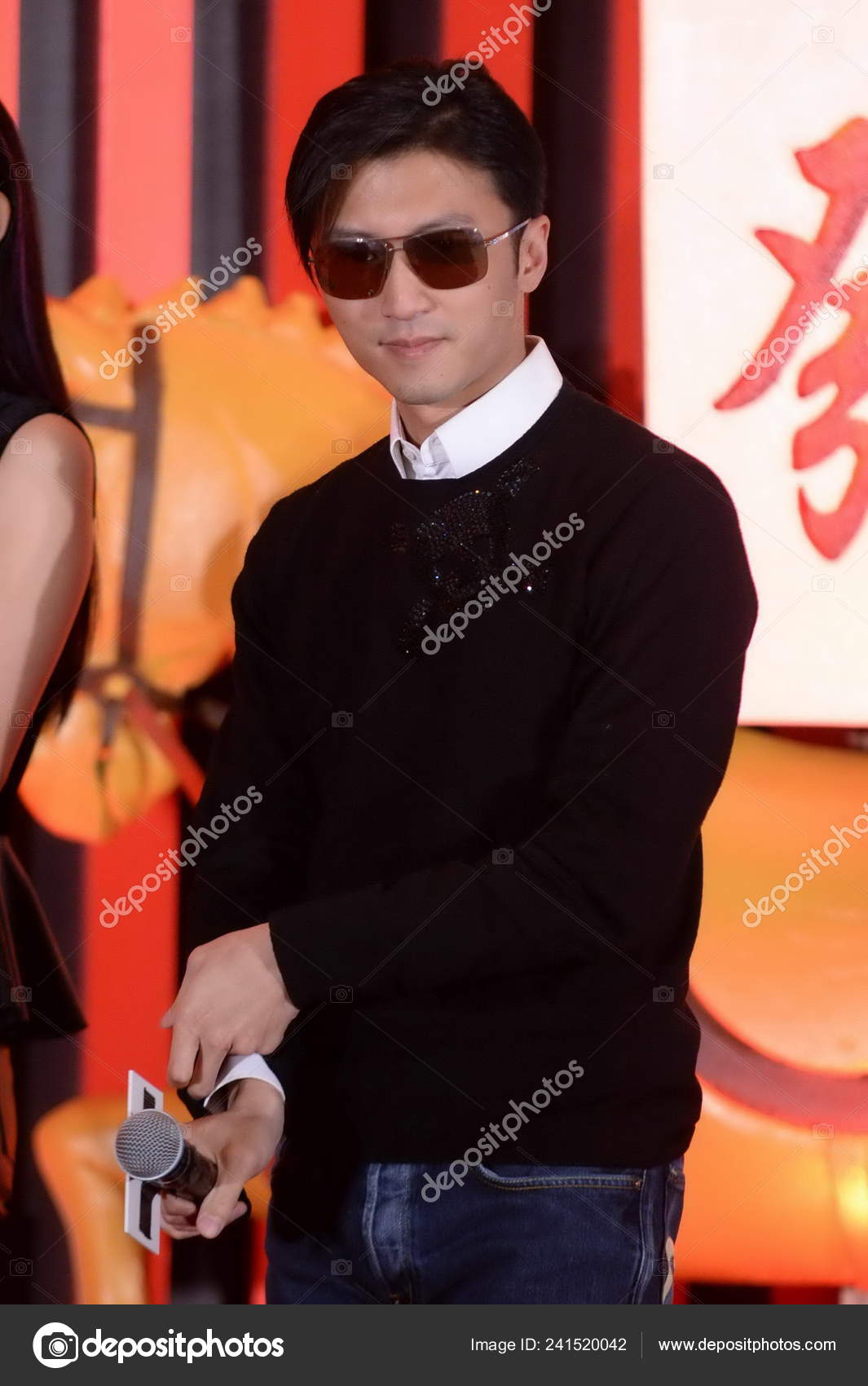 Hong Kong Actor Nicholas Tse Pictured Press Conference His New — Stock ...