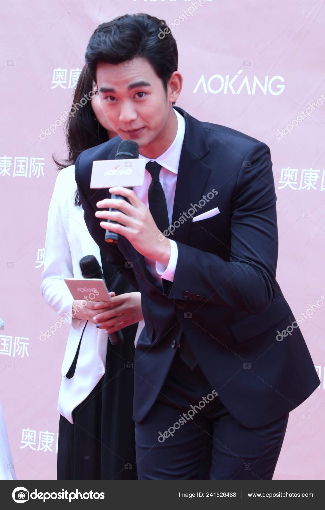 South Korean Actor Kim Soo Hyun Speaks Launch Event Aokang — Stock ...