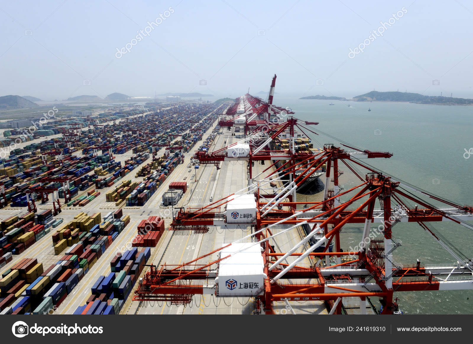View Container Terminal Yangshan Deep Water Port Shanghai China July ...