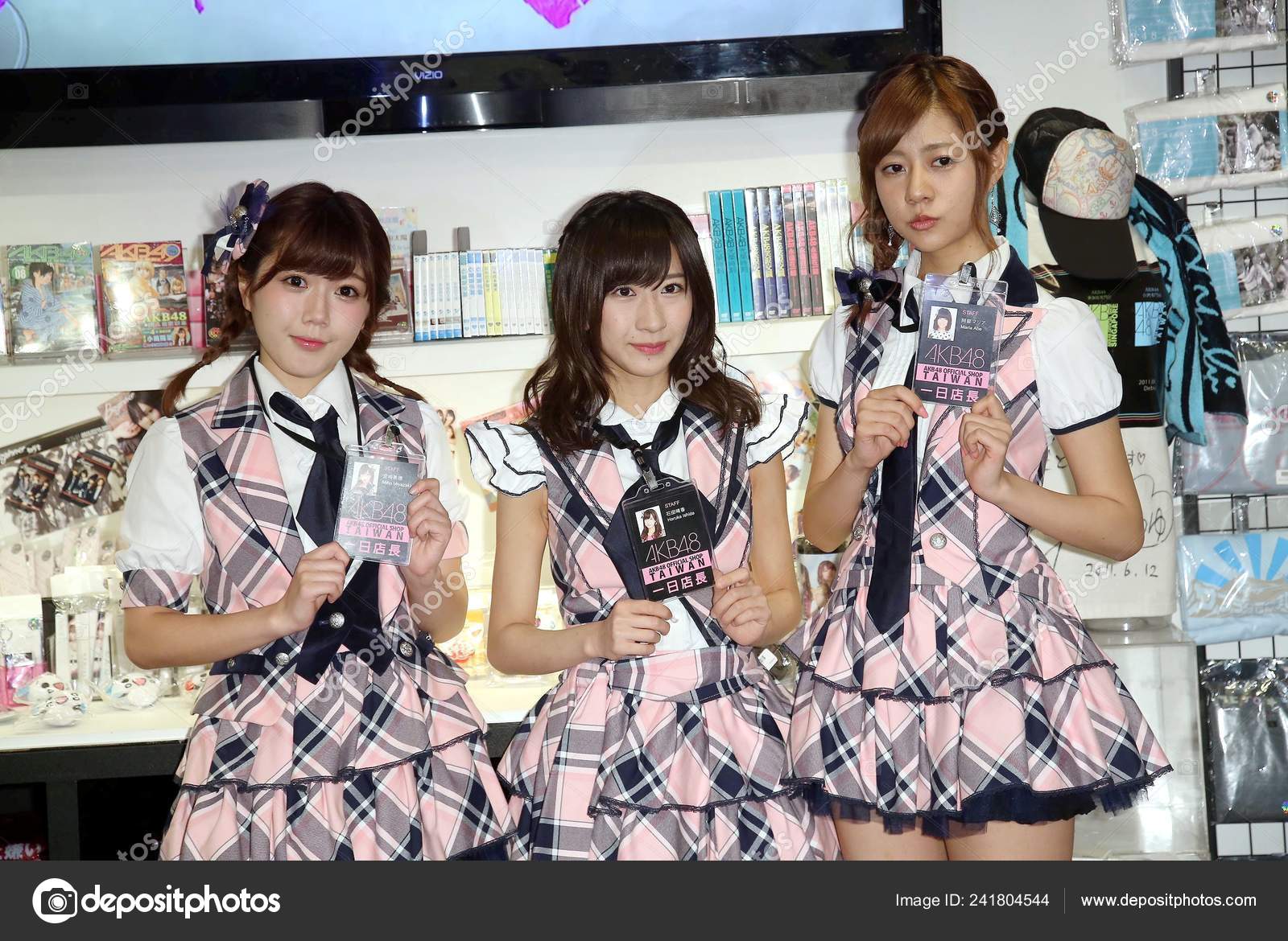 Esquerda Miho Miyazaki Haruka Ishida Maria Abe Grupo Japonês Akb48 — Fotografia de Stock ...
