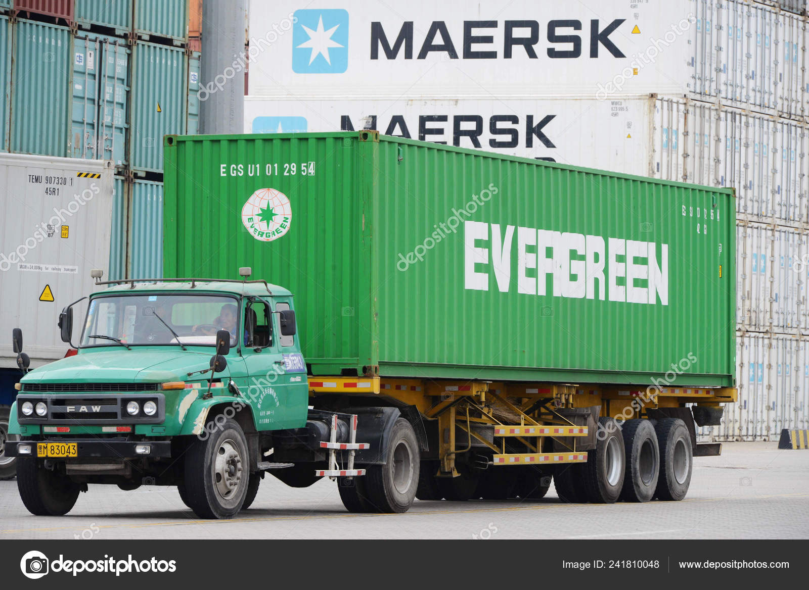 Evergreen Container Truck Evergreen Container 20 On Trailer Model