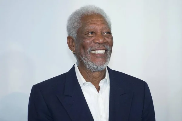 American Actor Morgan Freeman Poses Beijing Premiere Movie Lucy Beijing ...
