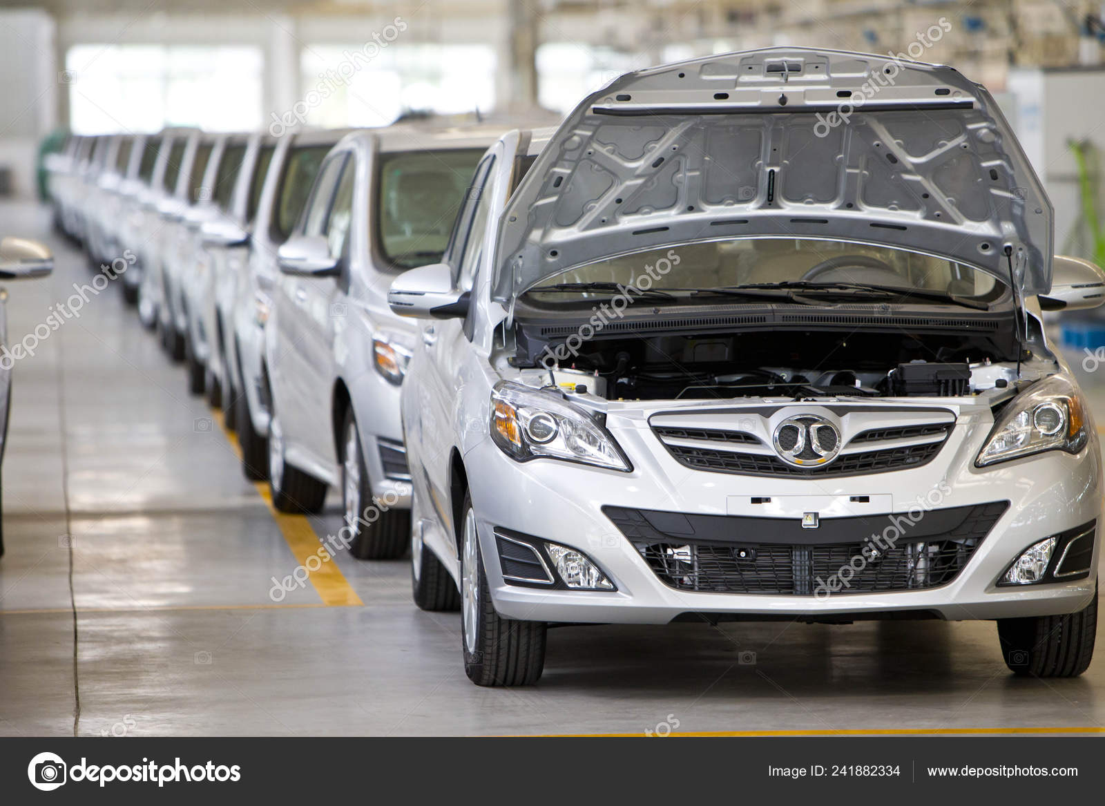 New E150 Electric Vehicles Displayed Auto Plant Baic Group Beijing — Stock Editorial Photo ...