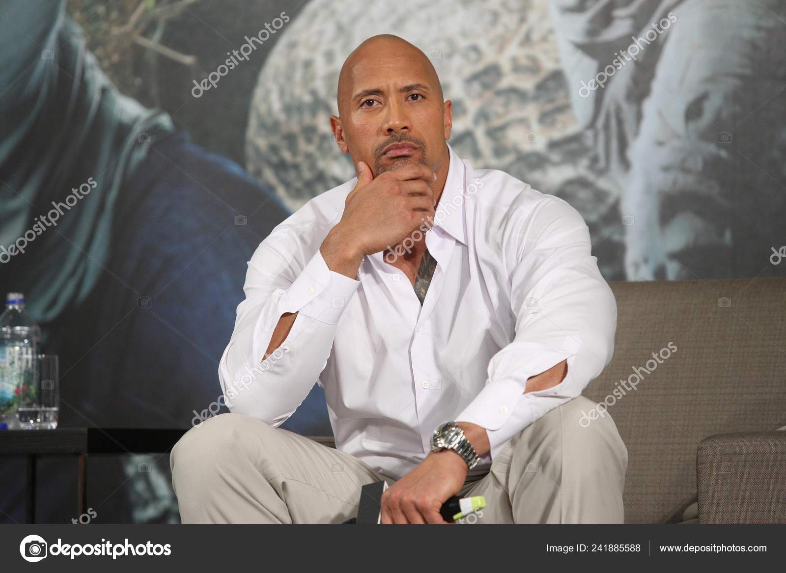 American Actor Professional Wrestler Dwayne Johnson Pictured Press ...
