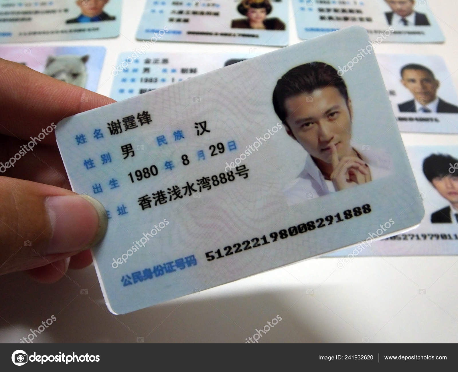 Man Shows Fake Chinese Card Hong Kong Singer Actor Nicholas – Stock ...