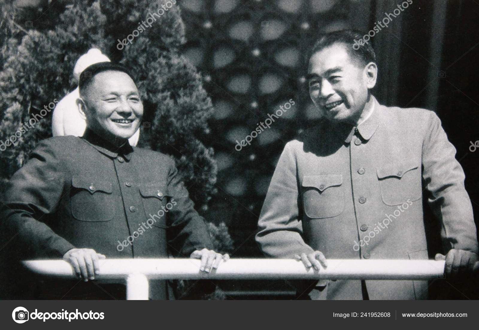 Picture Shows Photos Zhou Enlai Right First Premier China Former — Stock Editorial Photo ...