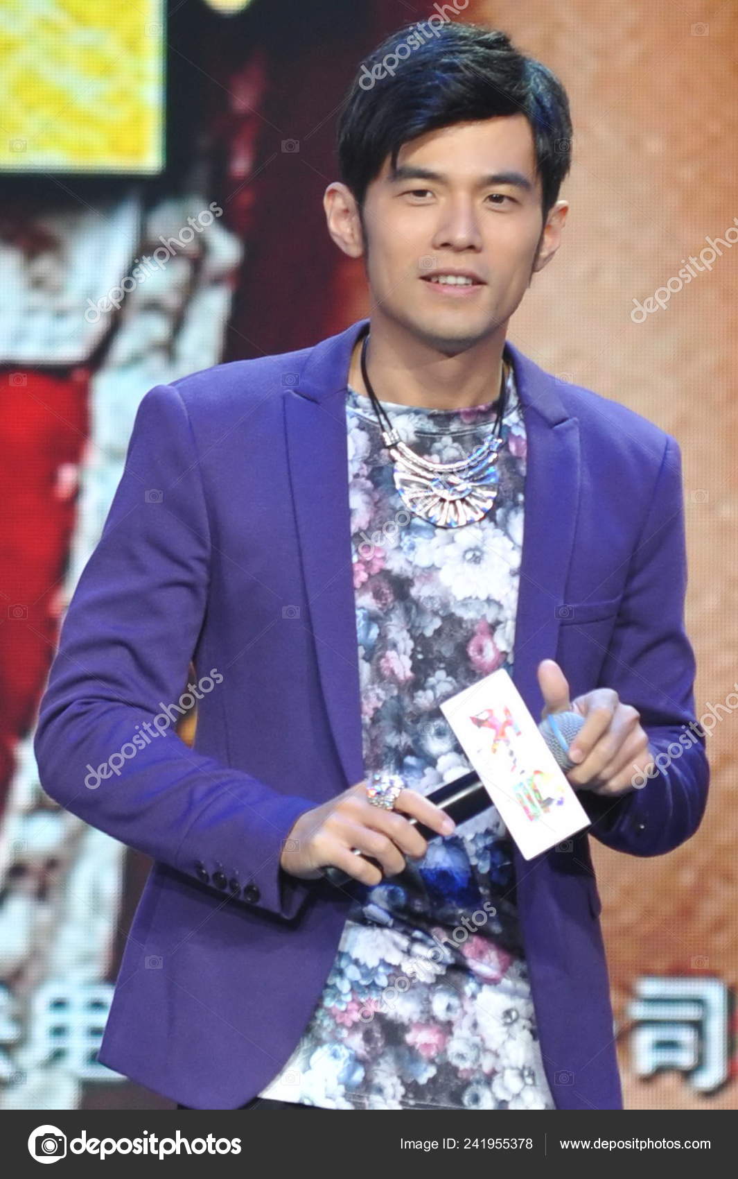 Cantante Actor Taiwanés Jay Chou Sonríe Evento Promocional Para Nueva ...