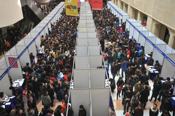 Chinese Graduates Crowd Job Fair Harbin Institute Technology Harbin ...