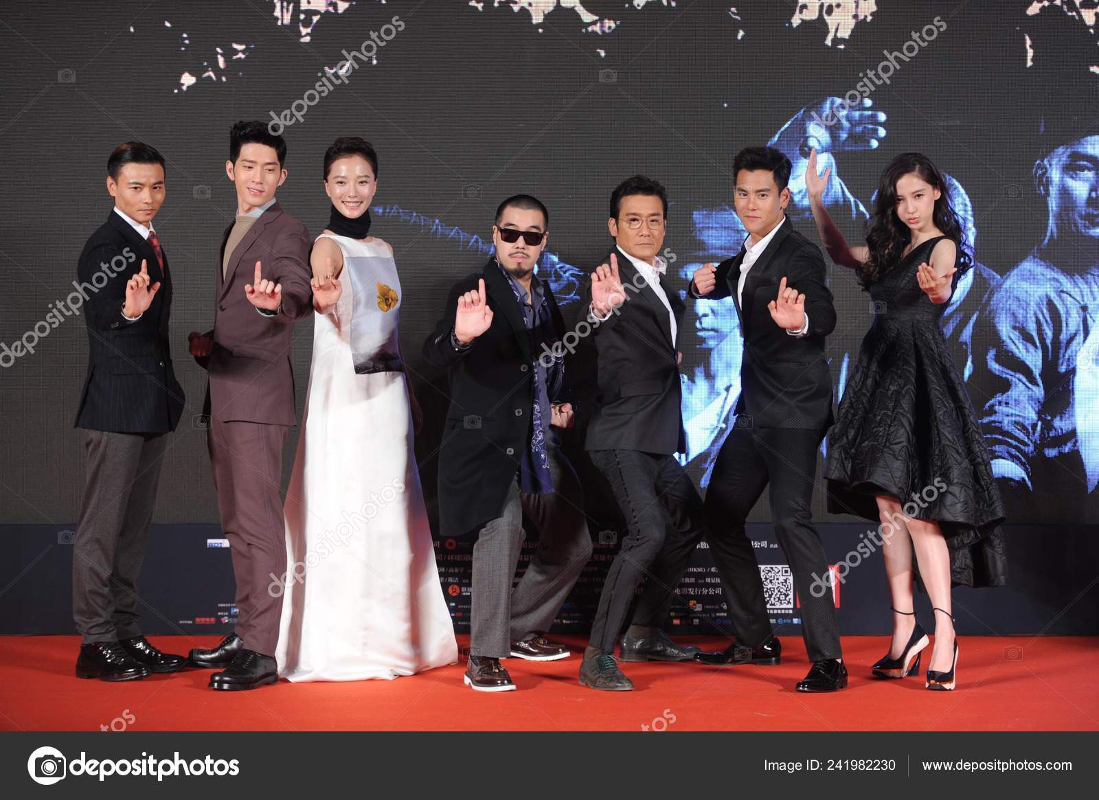 Left Chinese Actors Zhang Jin Jing Boran Actress Wang Luodan — Stock ...