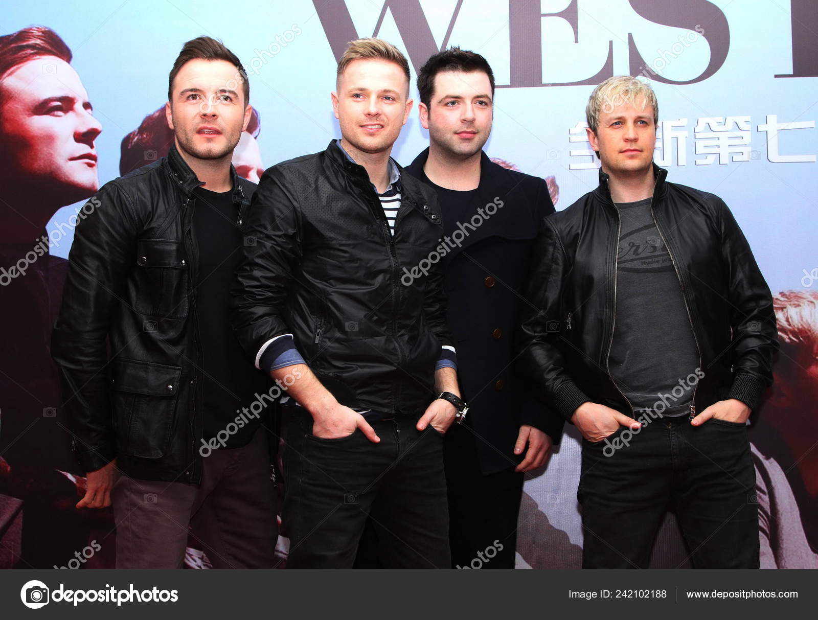 Left Shane Nicky Mark Kian Irish Boy Band Westlife Pose — Stock ...