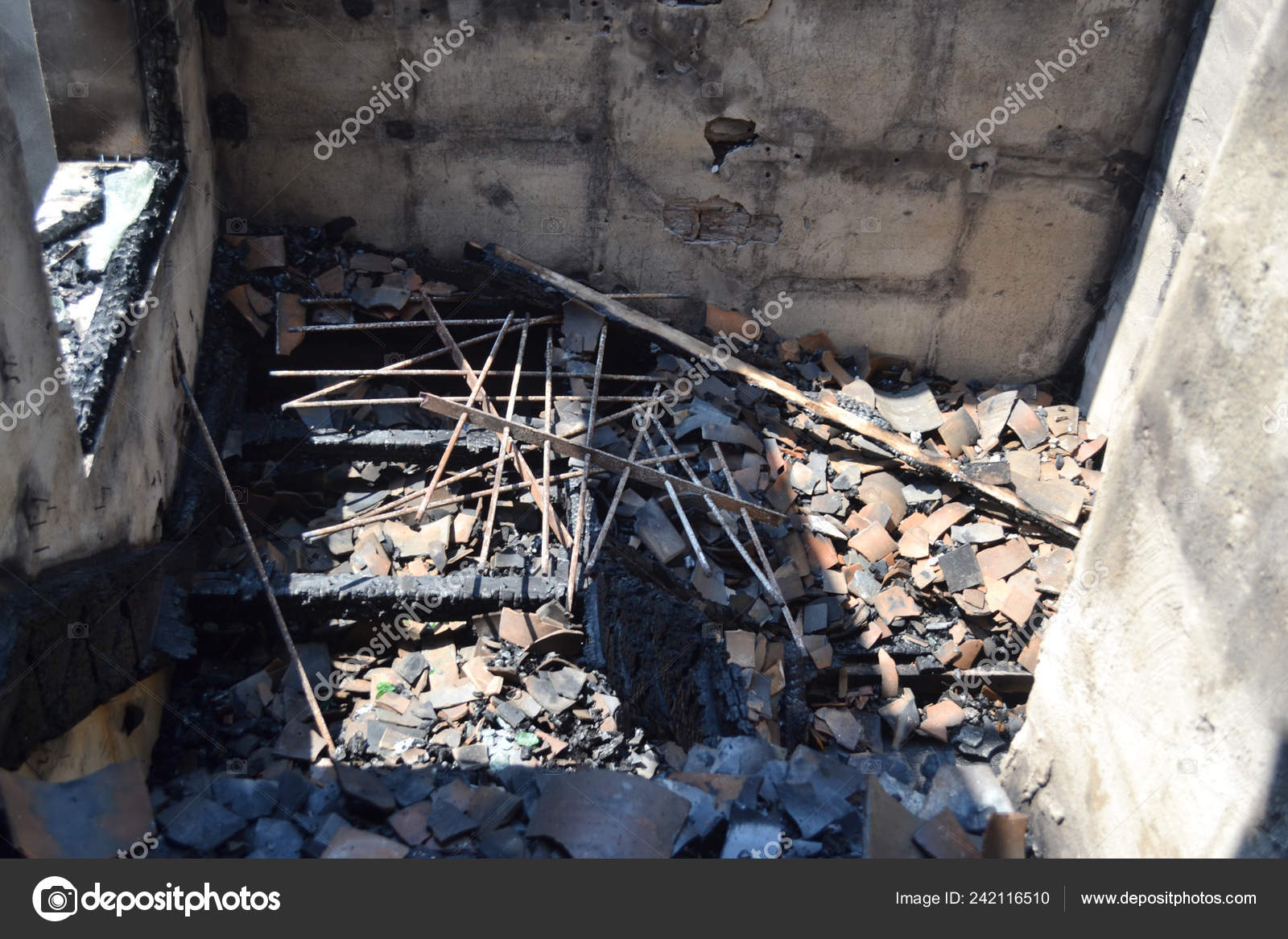 Burned Out House Pictured Fire Killed People Residential Building Ruian ...