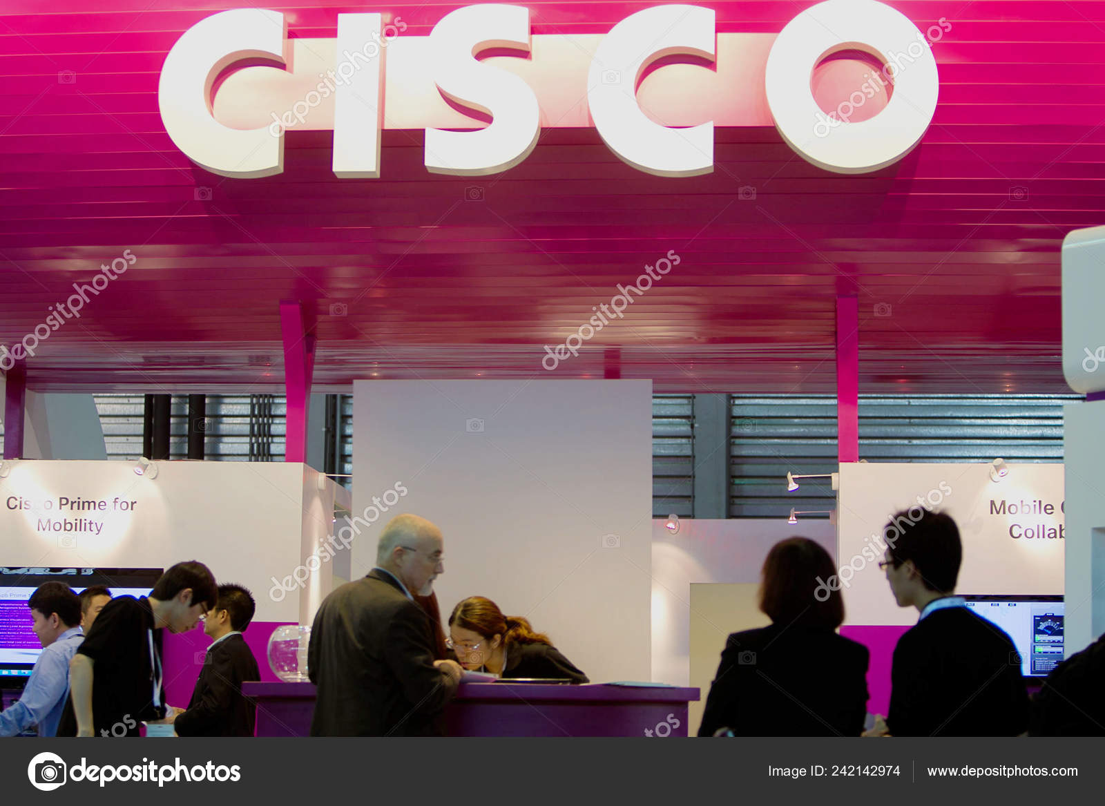 People Visit Stand Cisco Systems Mobile Asia Expo 2012 Shanghai – Stock ...