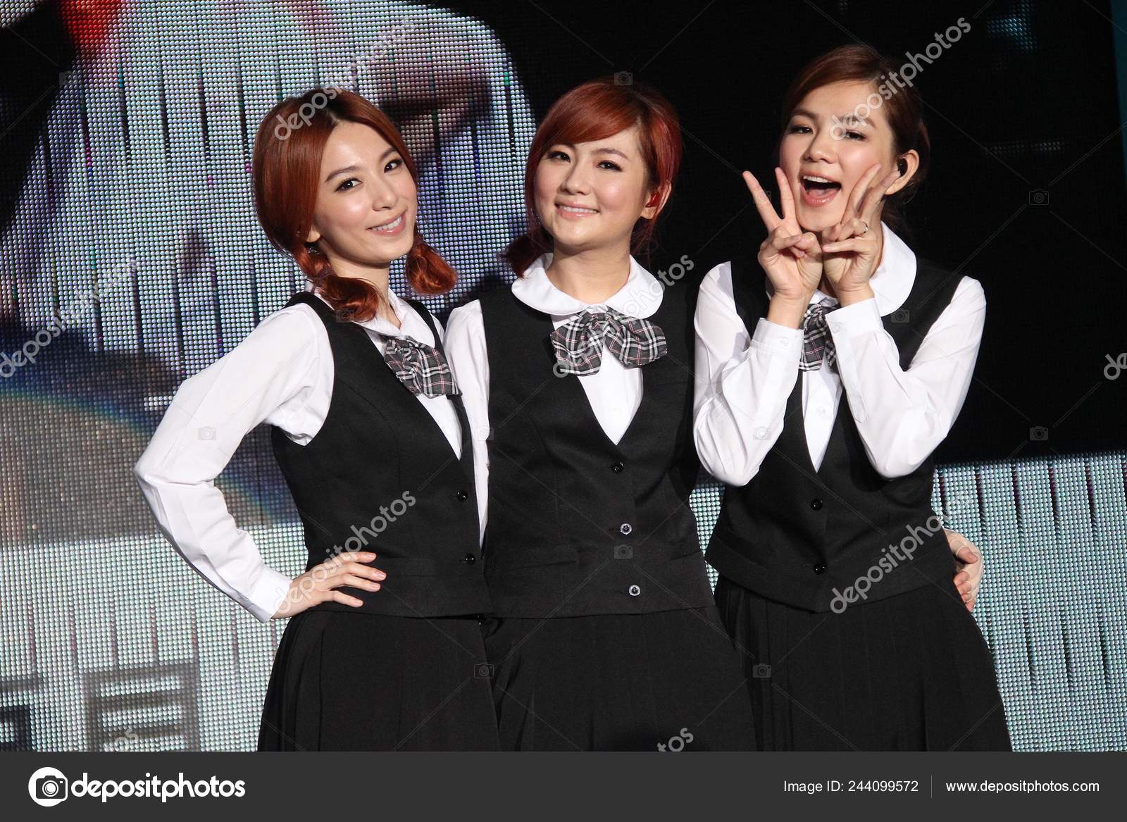 Left Hebe Tien Selina Jen Ella Chen Taiwanese Girl Pop — Stock ...