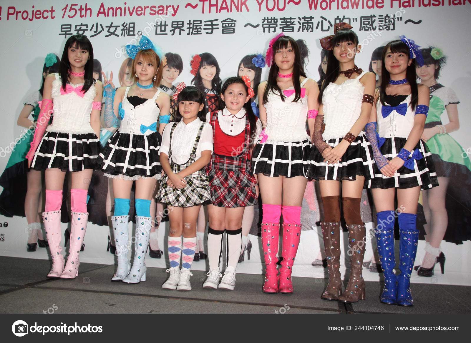 Members Japanese Pop Idol Girl Group Morning Musume Pose Two Stock