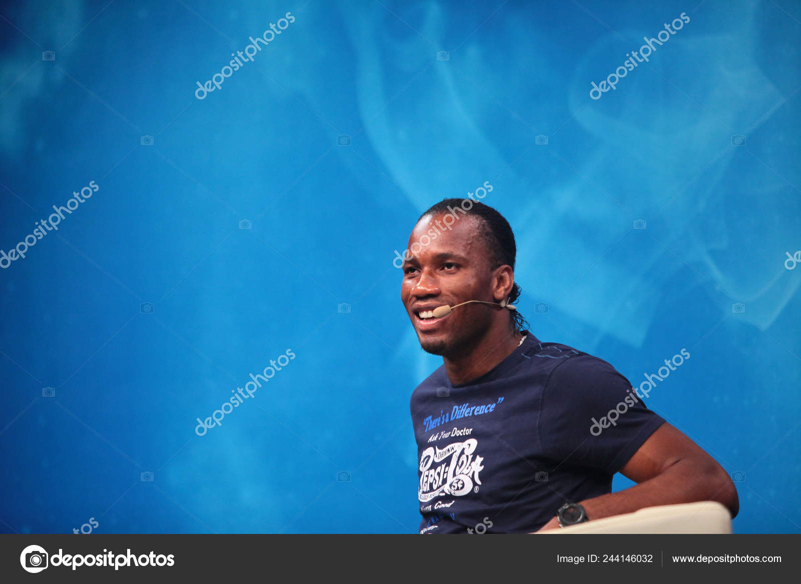 Didier Drogba Shanghai Shenhua Reacts Promotional Event Press ...