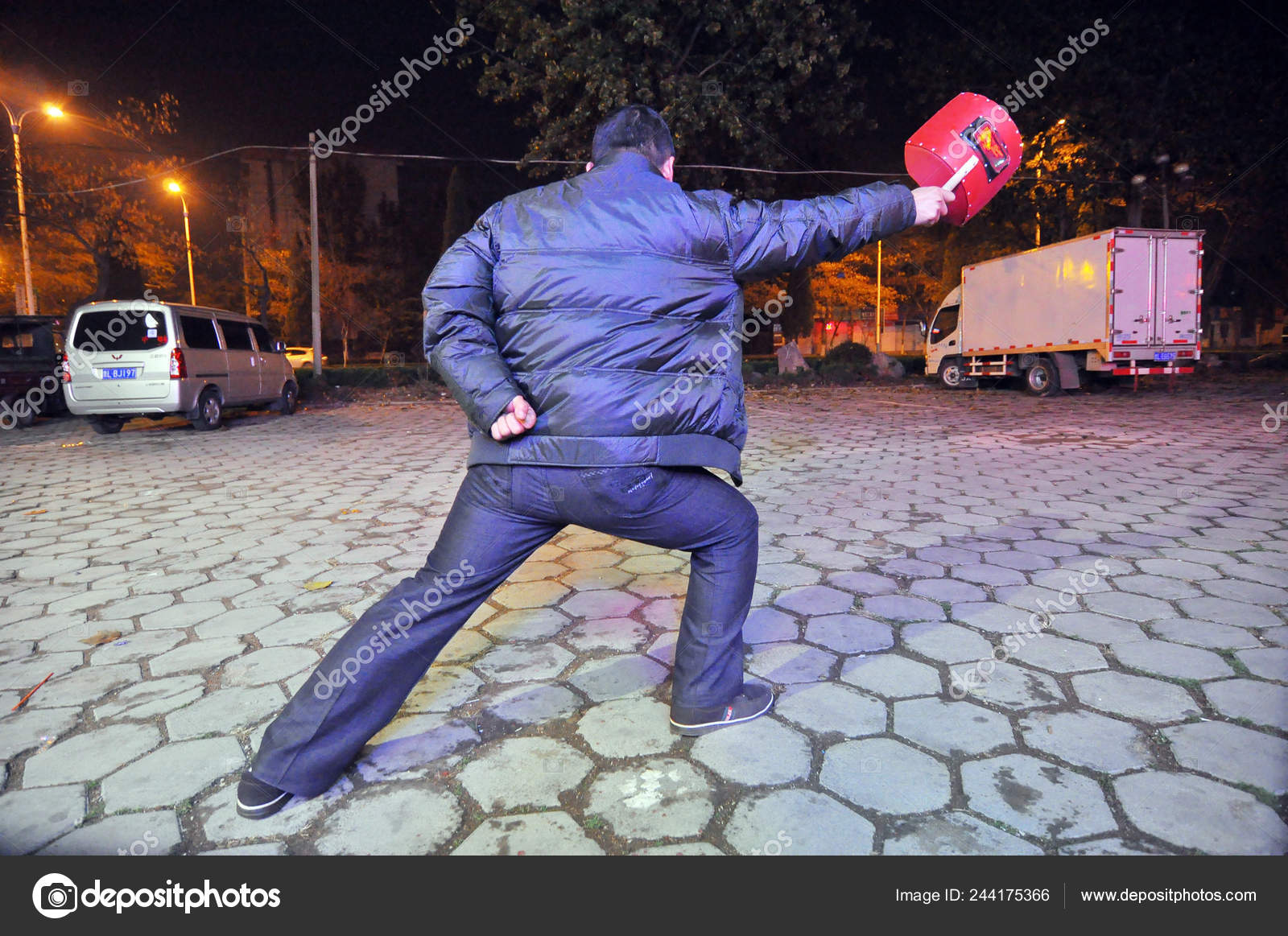 Chinese Man Mimics Hand Signals Flight Deck Crew Directing Fighter ...