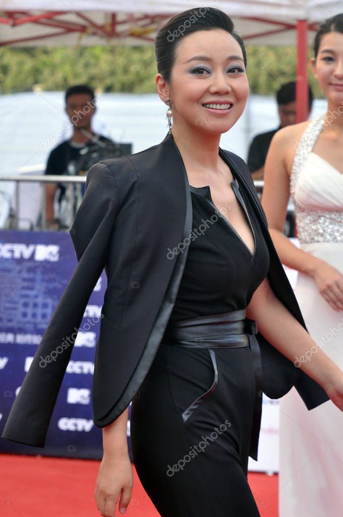 La actriz china Yan Ni llega para la 11ª gala de los CCTV-MTV Music ...
