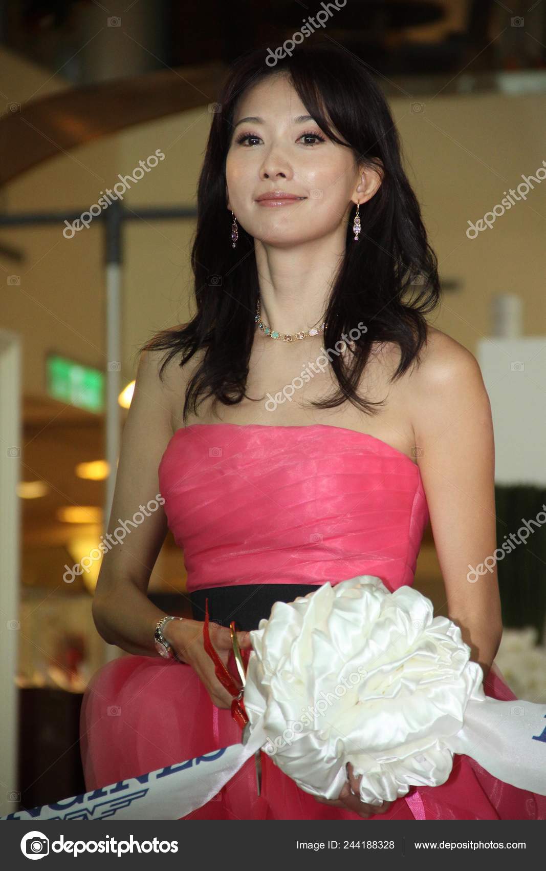 Modelo Actriz Taiwanesa Lin Chi Ling Posa Durante Evento Promocional ...