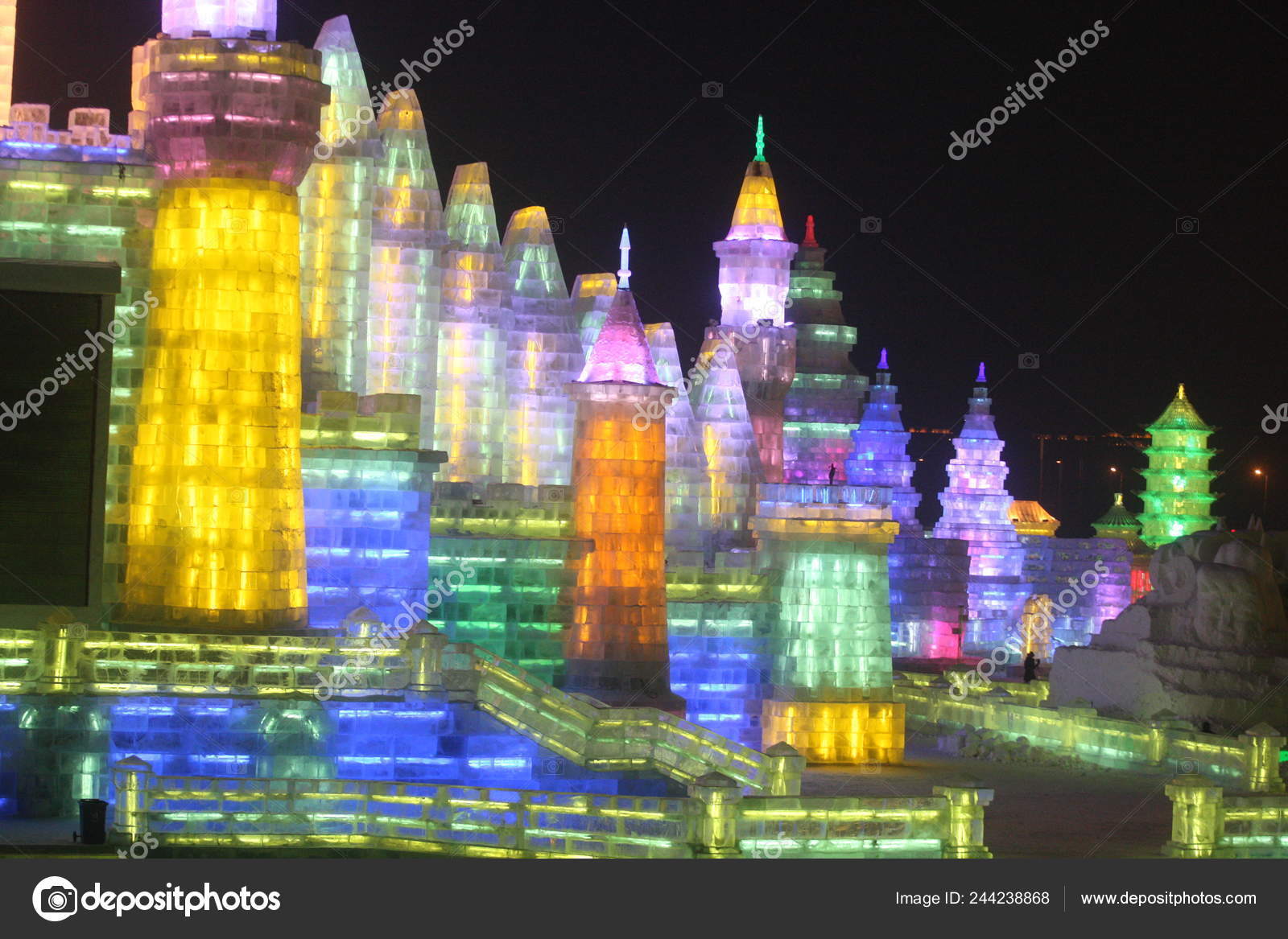 Colourful Ice Sculptures Pictured 14Th Ice Snow World Harbin City ...