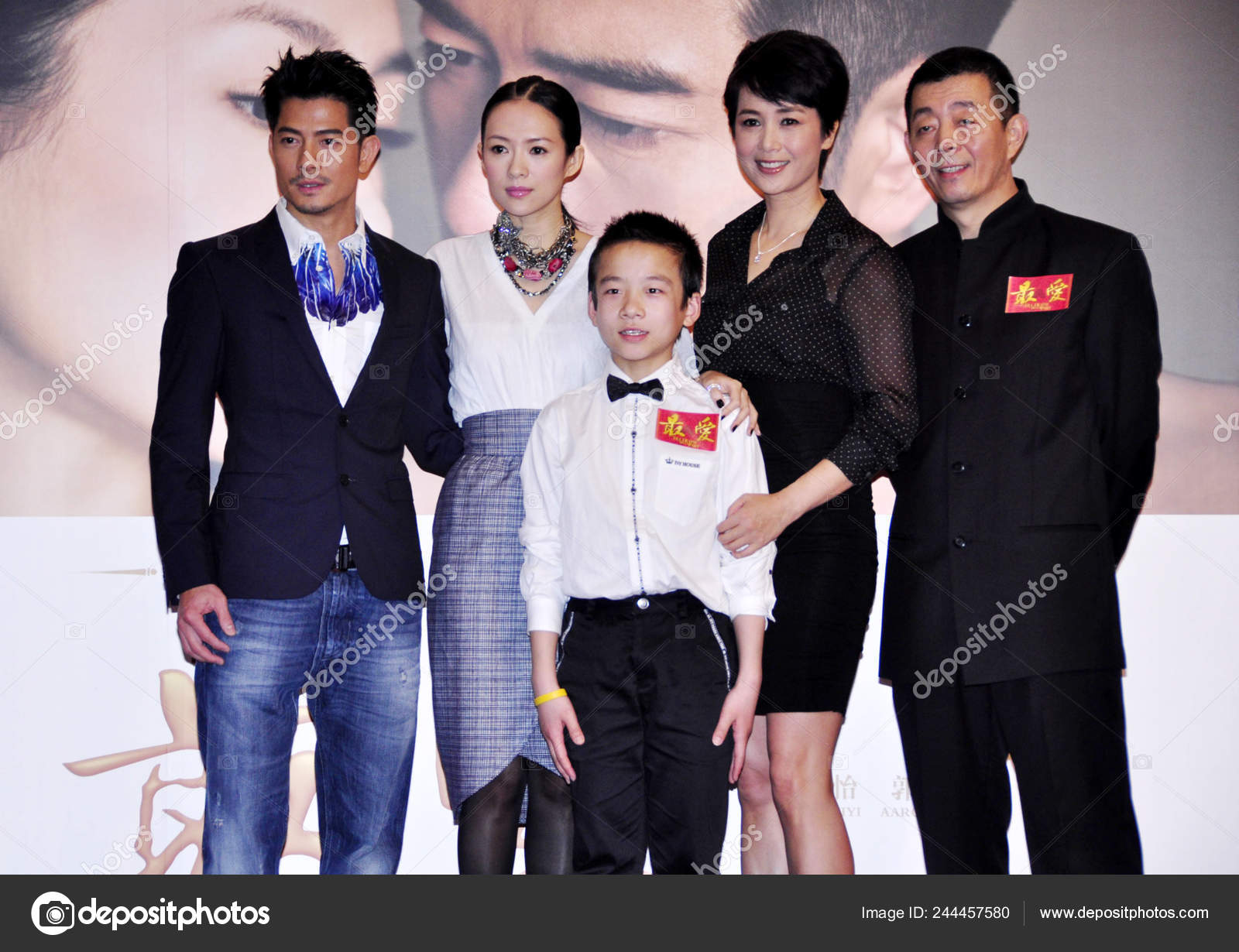 Hong Kong Singer Actor Aaron Kwok Left Chinese Actress Zhang — Stock Editorial Photo ...