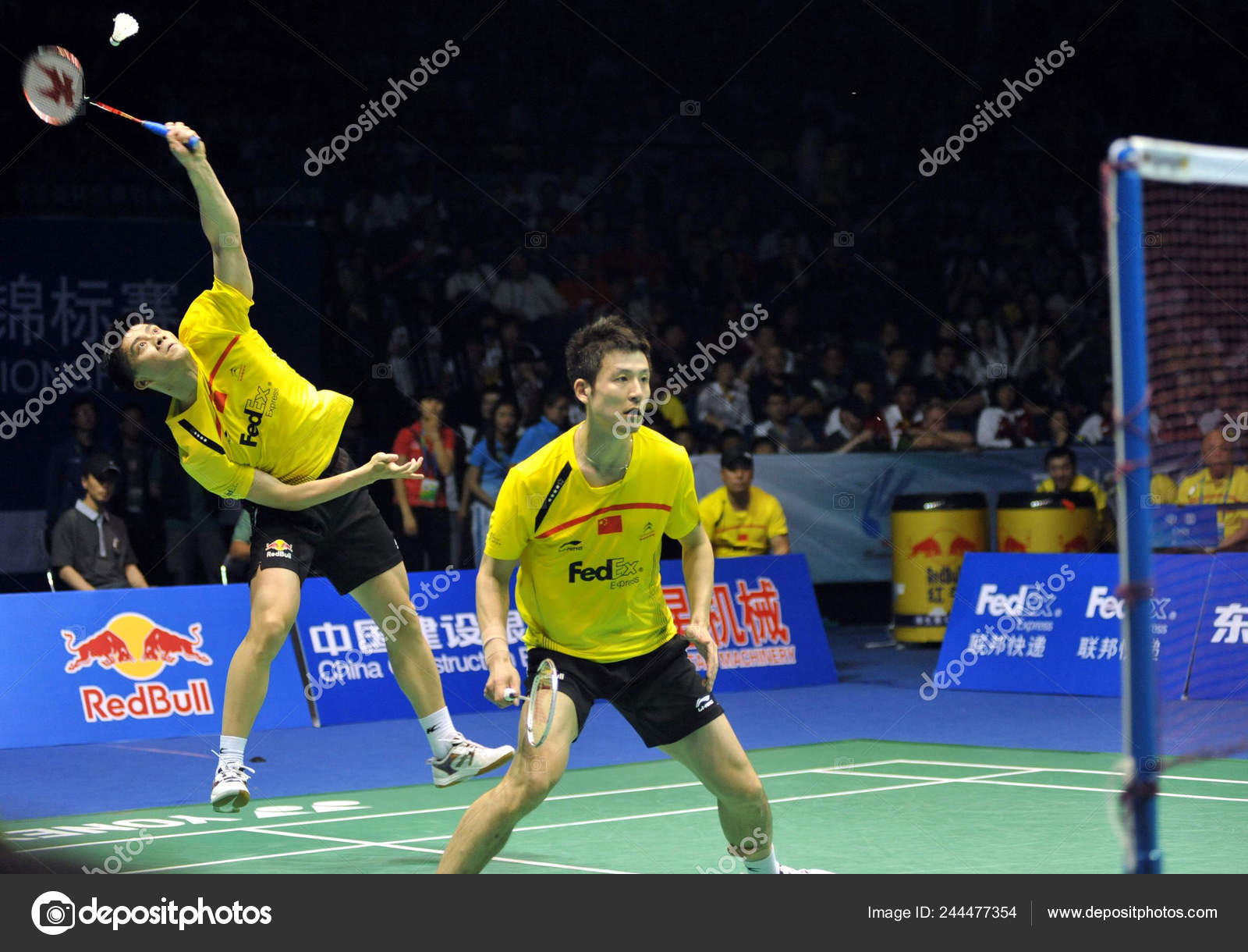 Cai Yun China His Partner Haifeng Returns Shot Carsten Mogensen — Stock ...