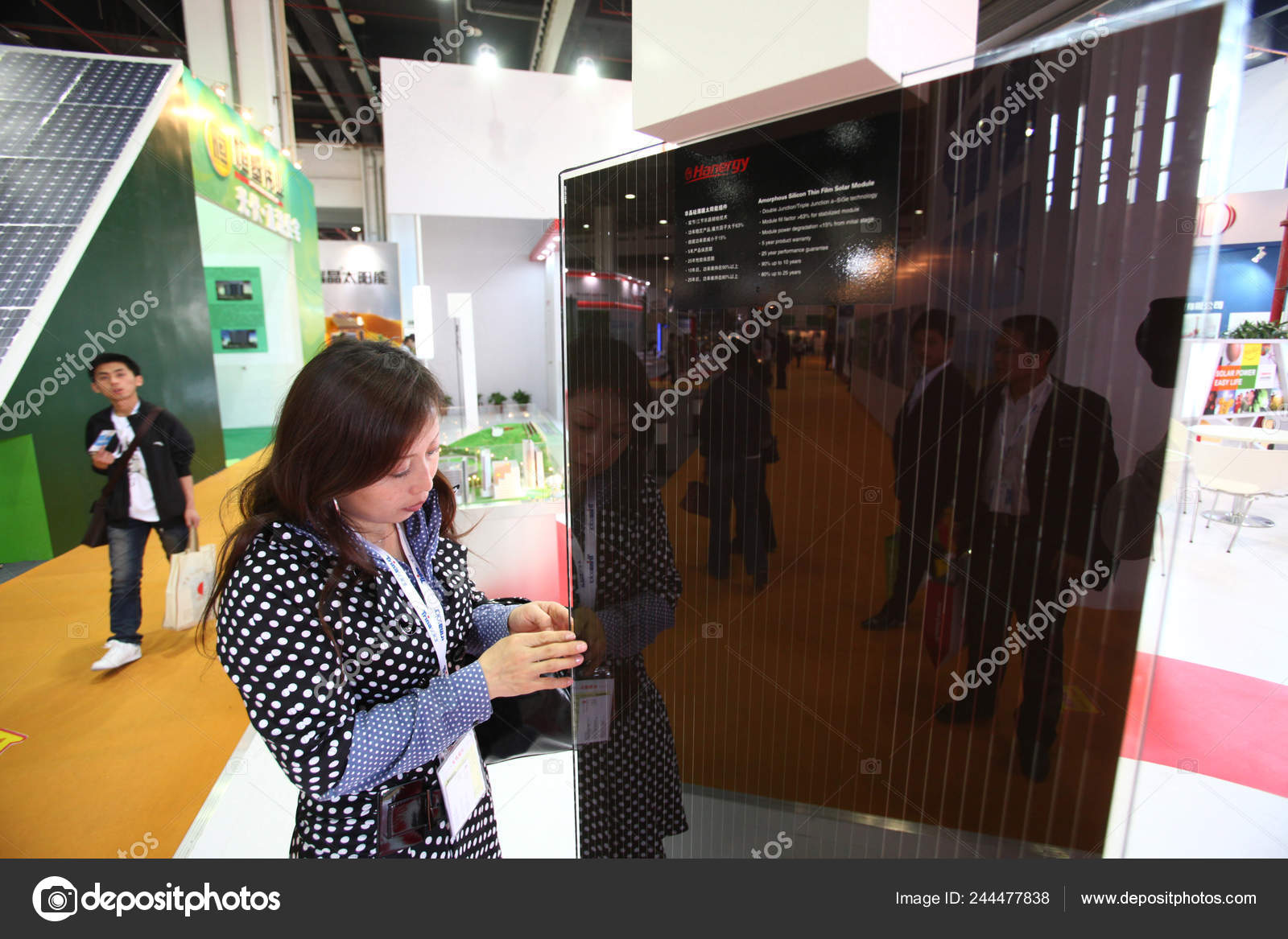 Visitor Looks Solar Panel 6Th Asia Solar Photovoltaic Exhibition ...