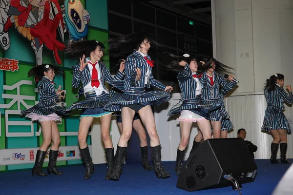 Members Japanese Female Idol Group Akb48 Pictured Concert Beijing China
