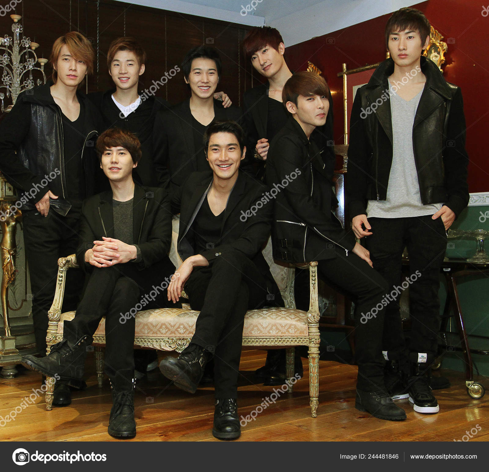 South Korean Pop Group Super Junior Pose Photos Interview Taipei ...