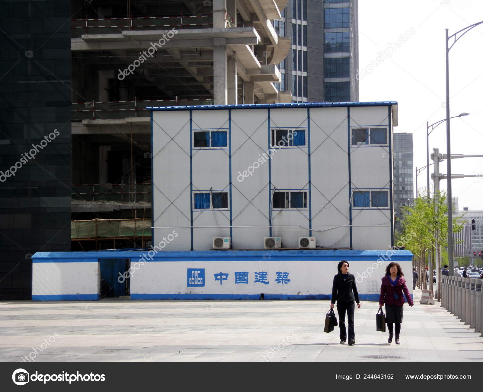 Local Residents Walk Construction Site Cscec China State Construction ...