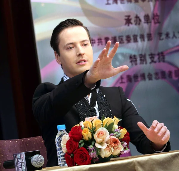 Russian Singer Vitas Gestures Press Conference International Music Gala ...