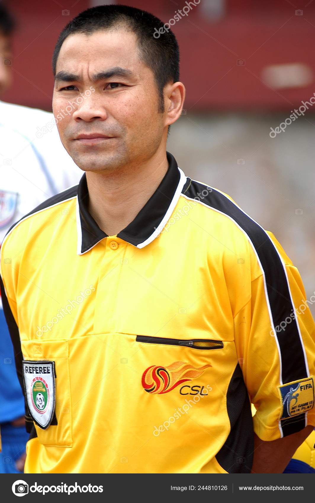File Chinese Referee Zhou Weixin Seen Football Match Nanjing East ...