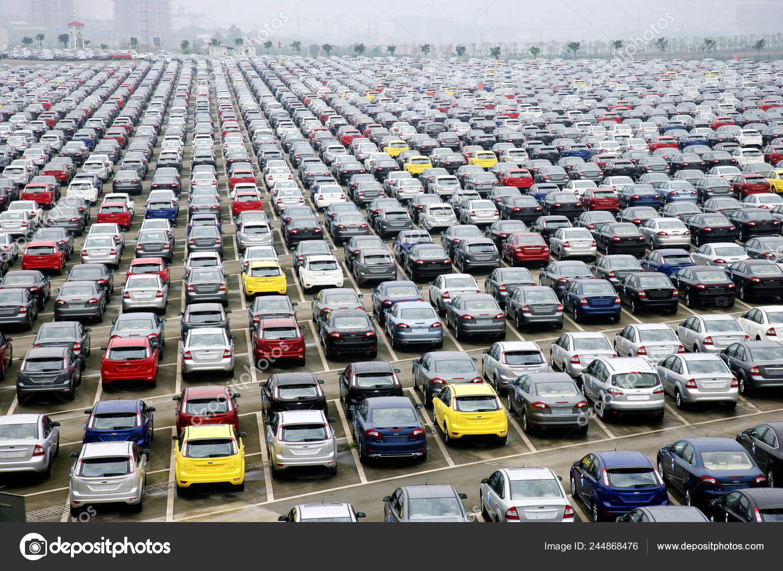 File View Rows Ford Cars Parking Lot Chongqing China June — Stock ...