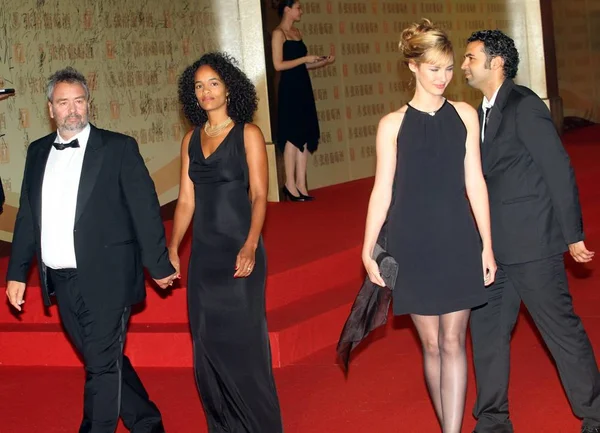 French Film Director Luc Besson His Wife Seen Red Carpet — Stock ...