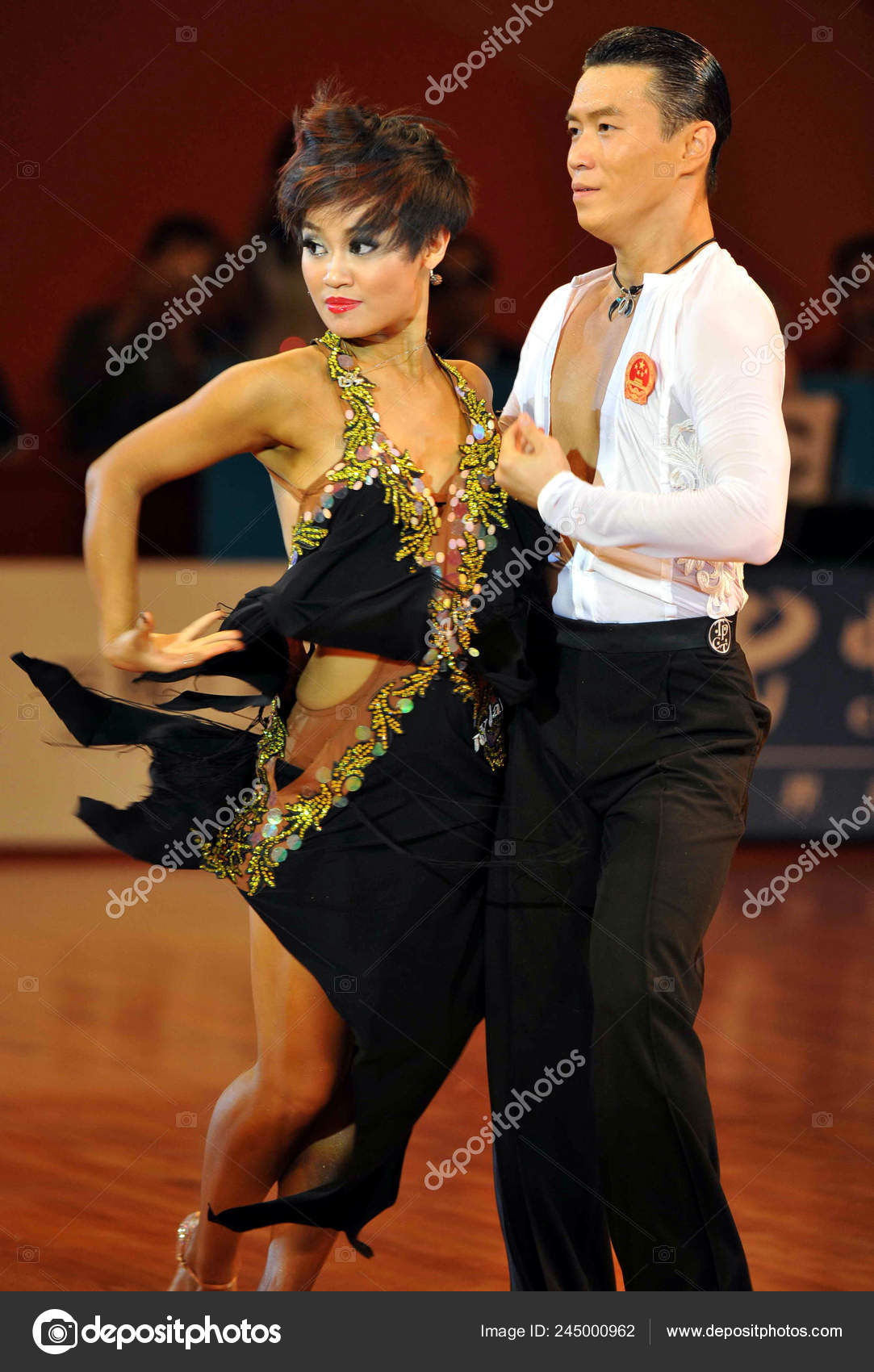 Chinas Shi Lei Left Zhang Baiyu Compete Dance Sport Latin – Stock ...