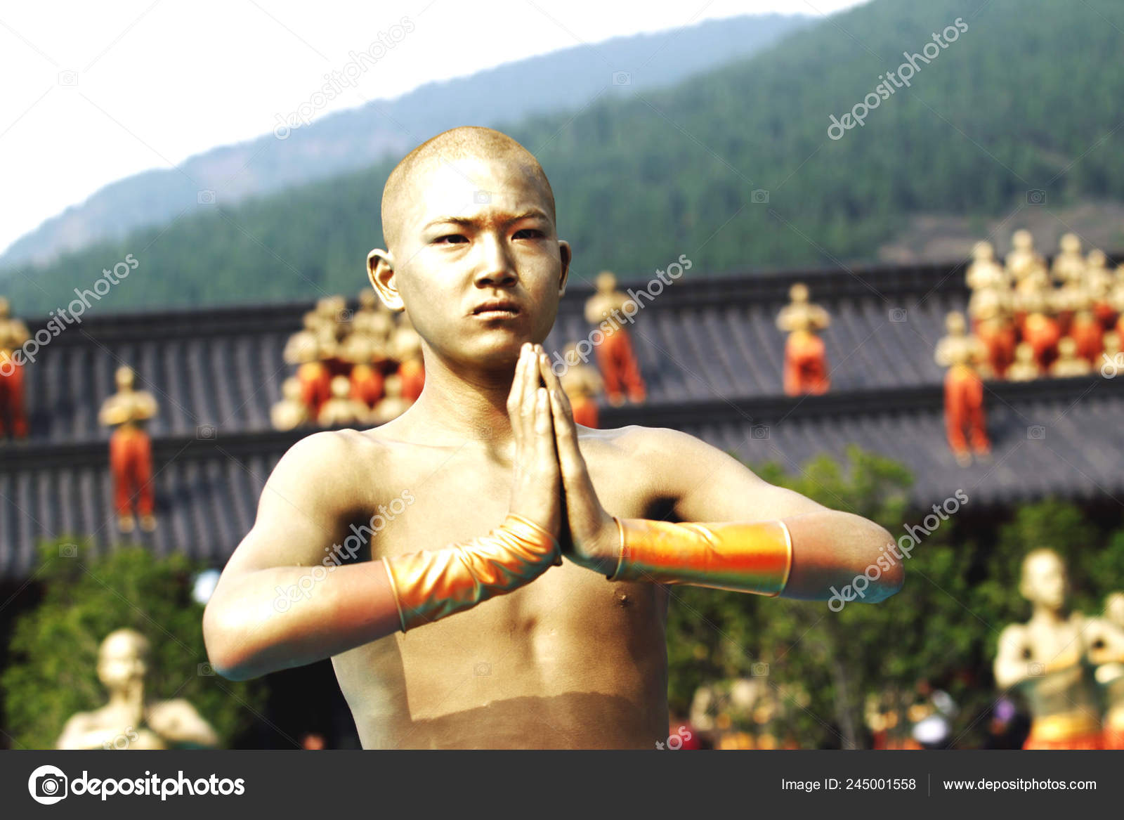 Chinese Monks Painted Bronze Pose Bronzemen 8Th Zhengzhou International ...