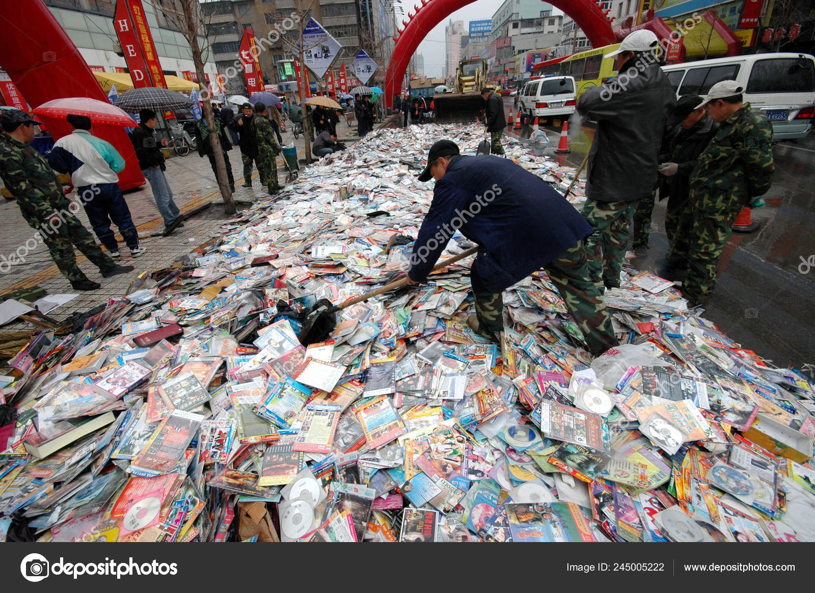 Fake Dvd Vcd Disks Seen Destroyed Publicly Shenyang Northeast Chinas ...