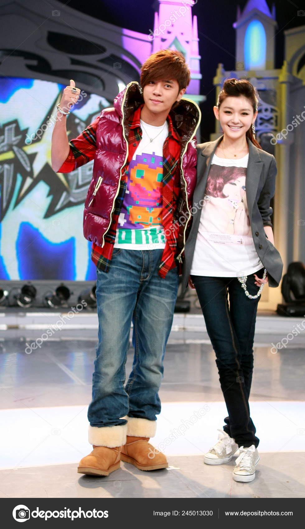 Taiwanese Actress Barbie Hsu Taiwanese Actor Show Luo Pose Program — Stock Editorial Photo ...