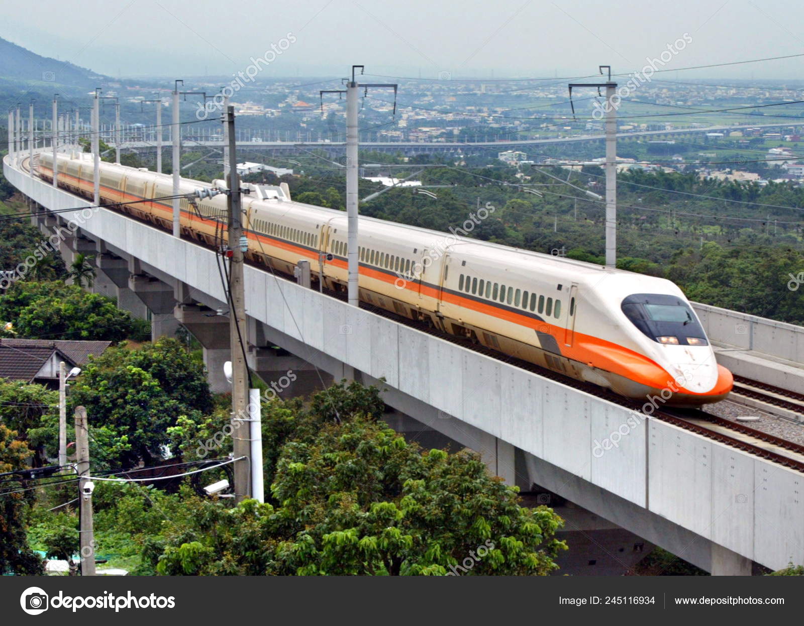 Taiwan High Speed Rail Train Testing Running Changhua County Taiwan ...