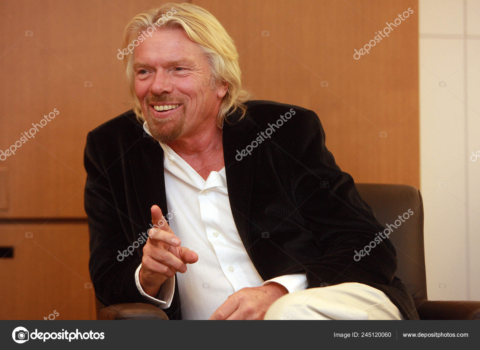 Richard Branson Chairman Virgin Group Seen Interview Shanghai China ...