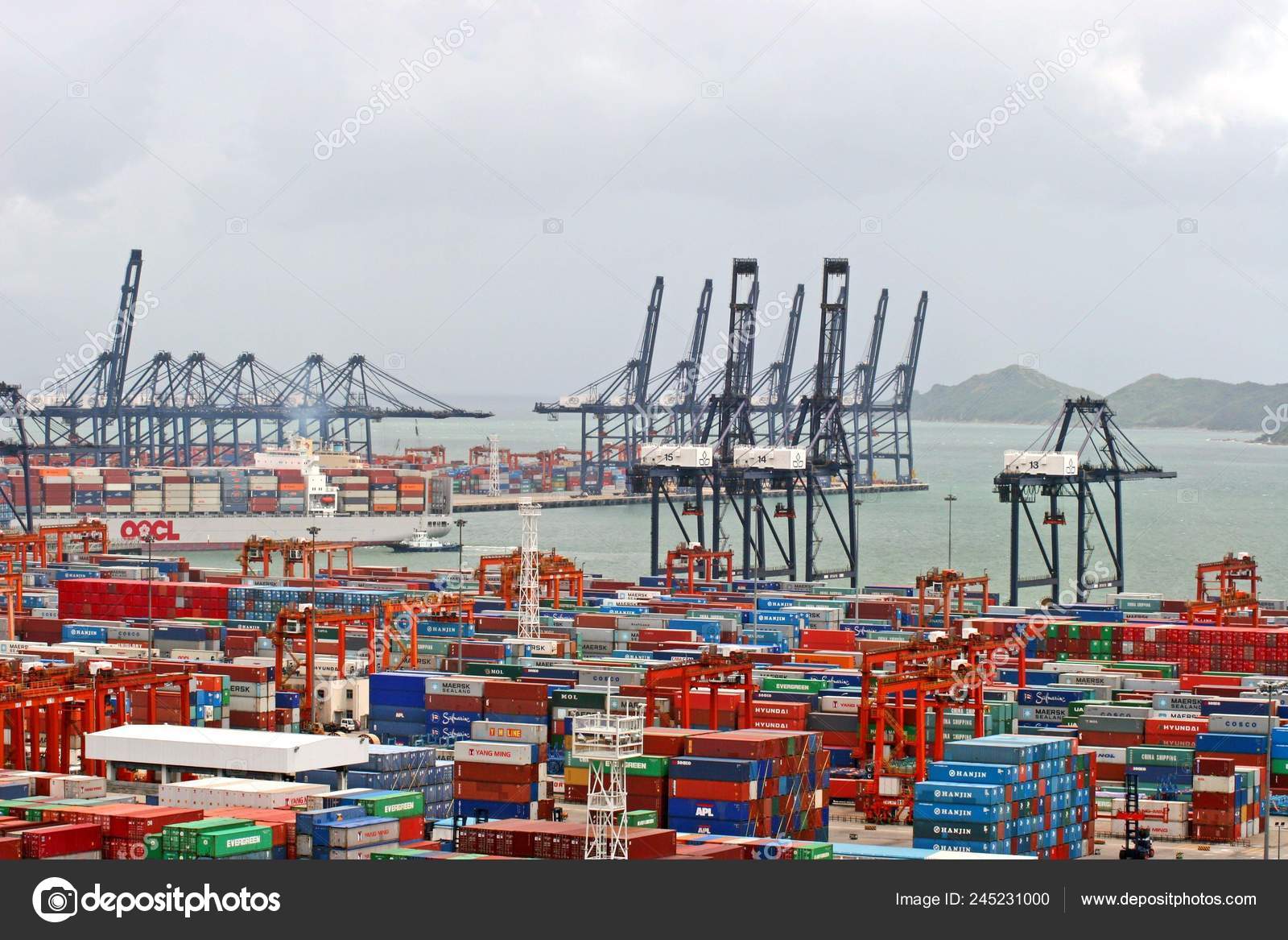 View Container Terminals Yantian Port Shenzhen City South Chinas ...
