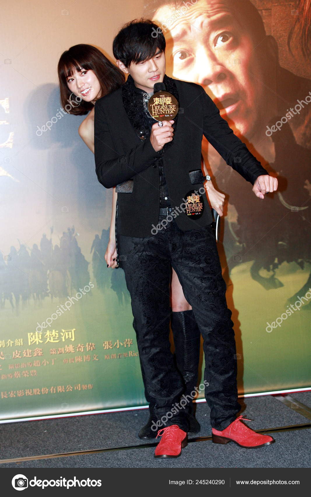 Taiwanese Singer Actor Jay Chou Taiwanese Model Actress Lin Chi — Stock ...