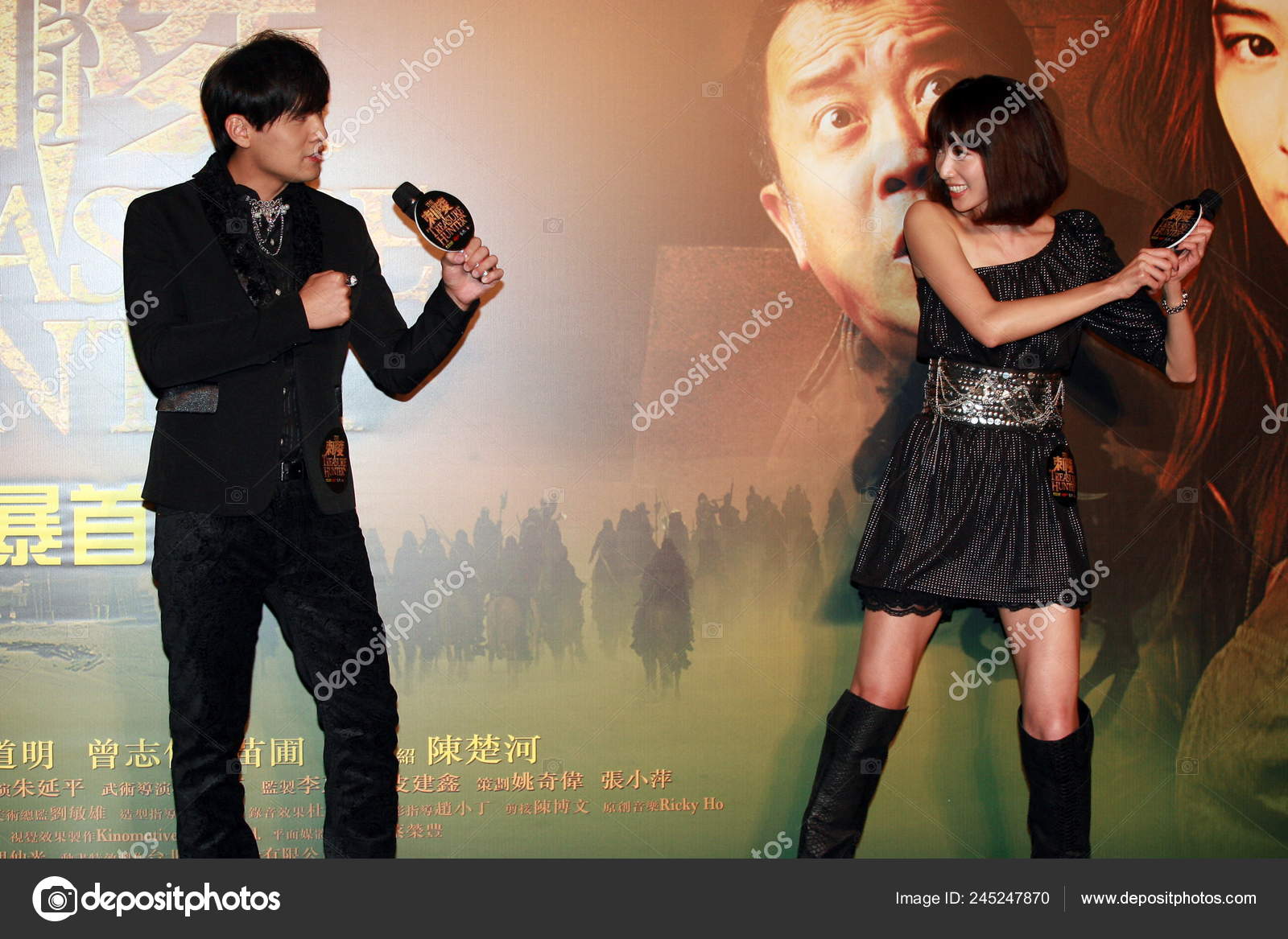 Taiwanese Singer Actor Jay Chou Taiwanese Model Actress Lin Chi — Stock ...