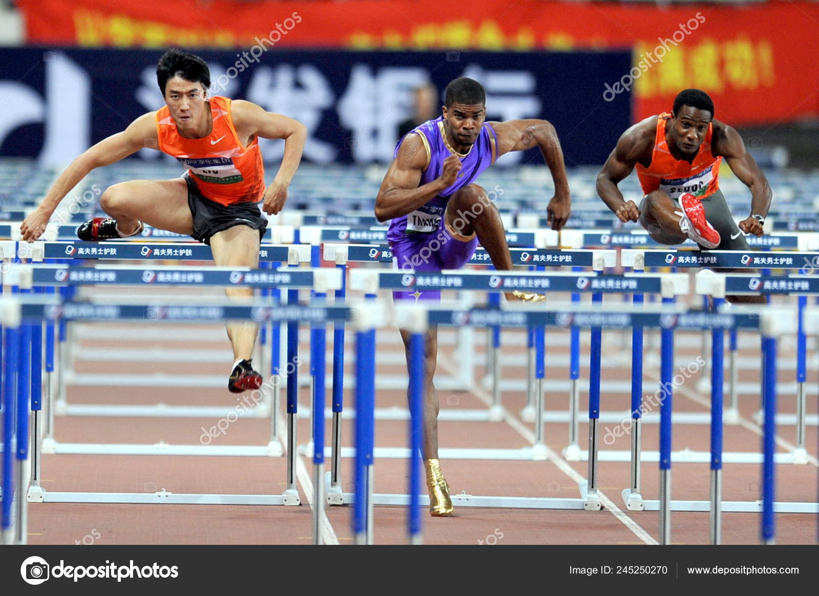 Left Chinas Liu Xiang Terrence Trammell Gregory Sedoc Netherlands ...