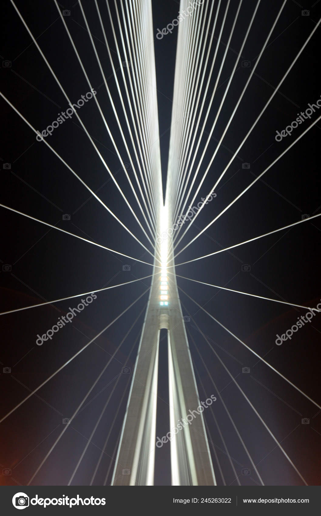 Night View Sutong Bridge Yangtze River East Chinas Jiangsu Province ...