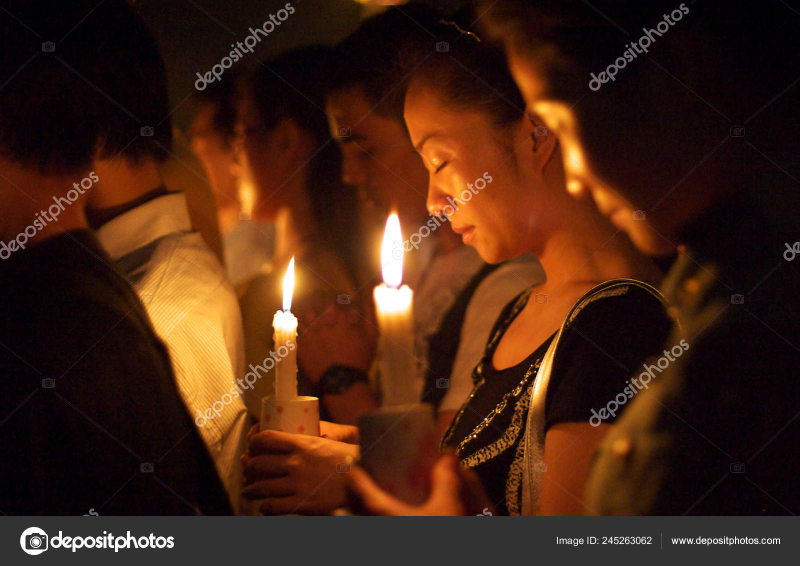 Local Chinese Citizens Light Candles Mourn Victims Who Died Massive ...