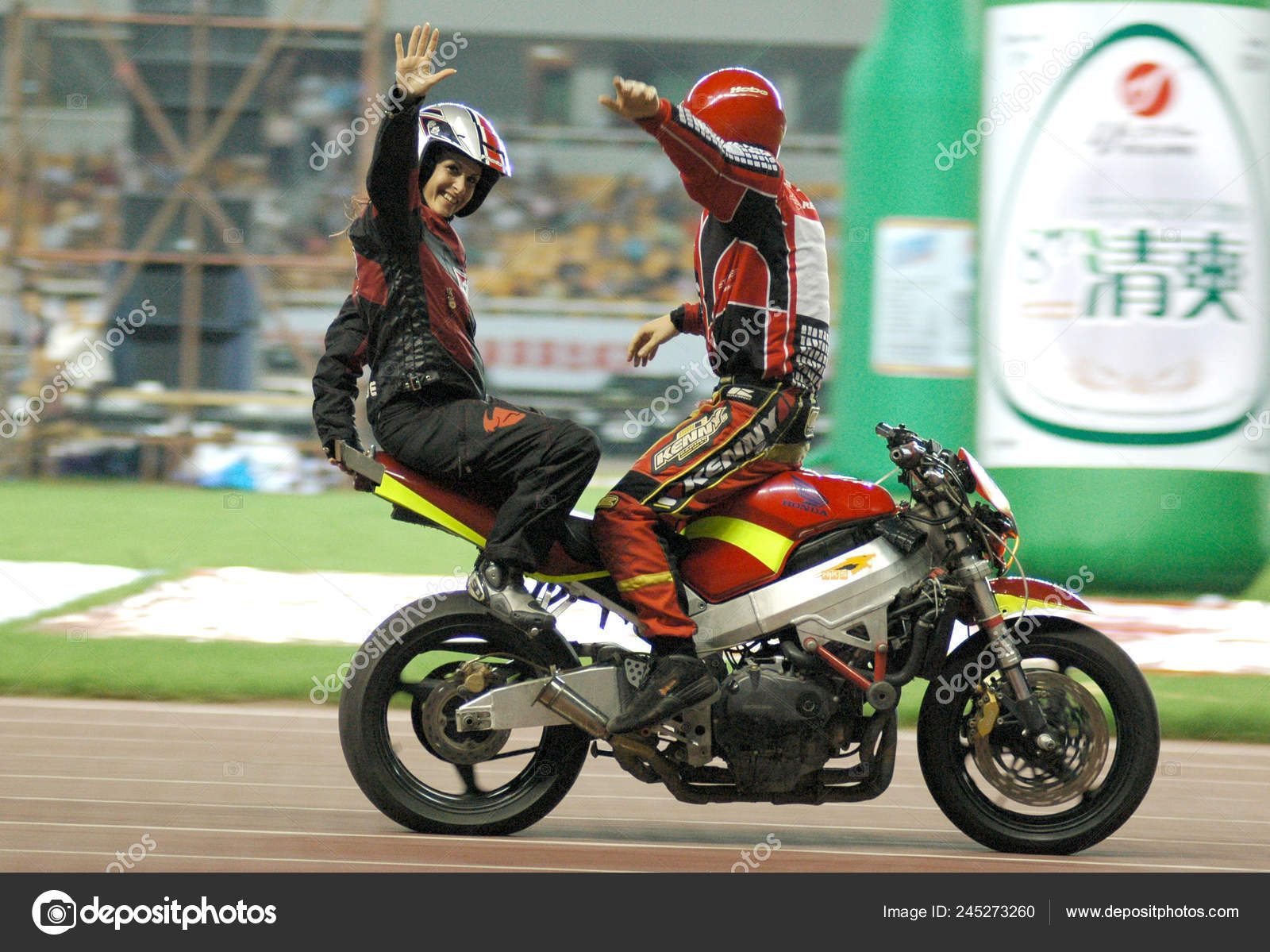 Two Members Hollywood Stunt Team Filmka Ride Motorbike Stunt ...